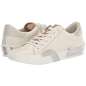 Dolce Vita Women's Zina Sneaker, White/Natural Embossed Leather, 8.5