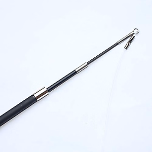 Fosrion Real Raccoon Tail Fur Cat Bites Toy with Three Section Retractable Carbon Fiber Rod (Raccoon) (Raccoon, Tail & Fishing Rod)