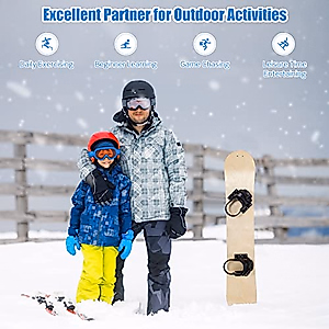 GYMAX Wooden Snowboard, Skateboard for Snow with Step-in Binding & 2 Pulling Holes, All Skill Level Foot Deck for Skiing, Adults Youth Kids Over 5