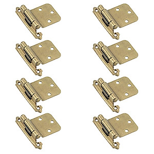 Amerock Decorative 30 Degrees Reverse Bevel Self Closing Cabinet Door Hinge Burnished Brass (4)