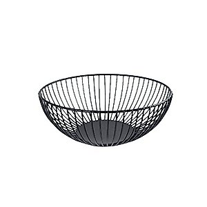 Fanduo Metal Wire Fruit Basket -Kitchen Countertop small bowl for Bread, fruit,Snacks, Households Items Storage, Black