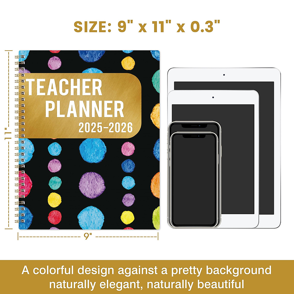2023 Planner – Weekly and Monthly Planner 2023, Jan 2023 – Dec 2023, 2023 Weekly Monthly Planner with Monthly Tab, 8.46" x 6.37", Twin-Wire Binding, Thick Paper, Back Pocket, Elastic Closure - Black Pattern