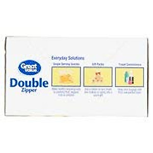 Great Value Double Zipper Sandwich Bags, 300 Count (Pack of 2)