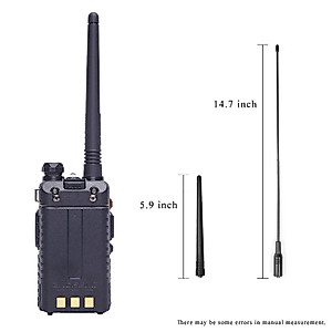 BaoFeng UV-5R 8 Watt High Power VHF UHF Dual Band Two Way Radio Tri-Power 8/4/1W Portable Radio with one More 3800mAh Battery,Speaker, Antenna, USB Program Cable and Earpiece