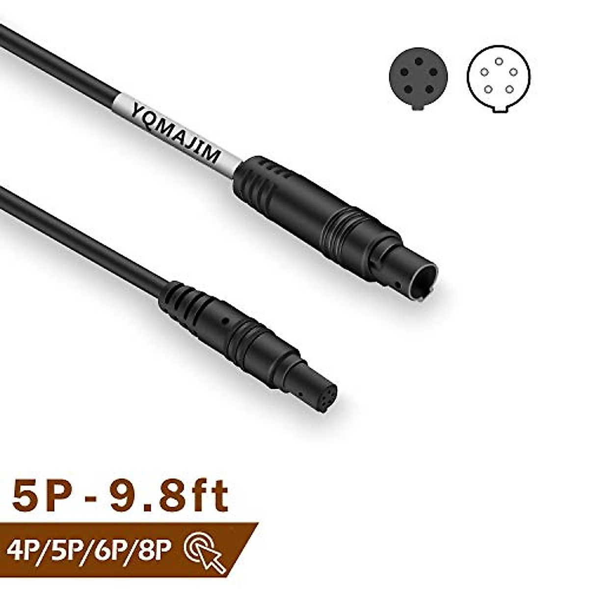 Dash Cam Rear View Camera Extension Cord,YQMAJIM 5 Pin 9.8 Ft Extension Cable for Car Backup Camera/Reverse Car Recorder(5 Pin 9.8Ft)