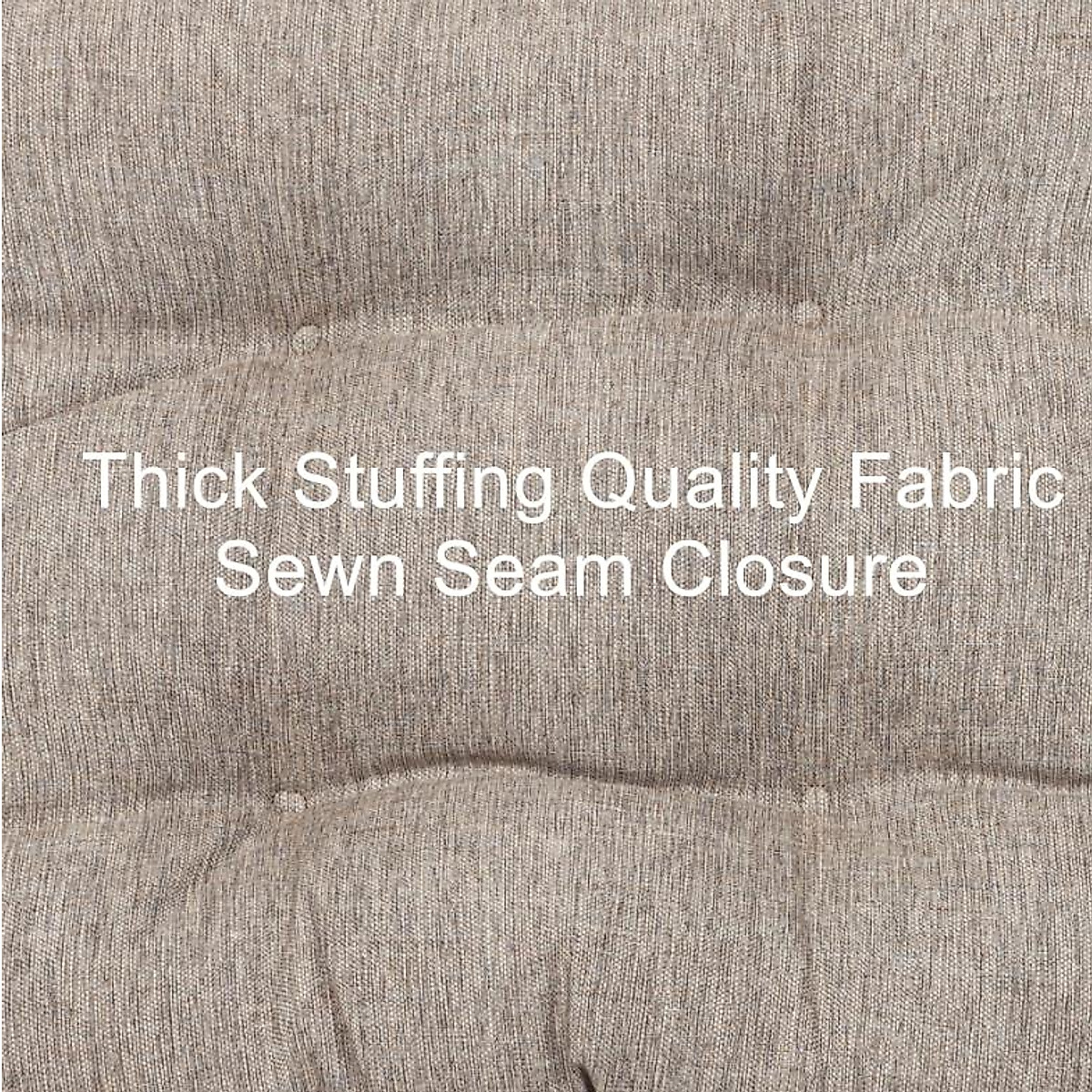 QILLOWAY Indoor/Outdoor High Back Chair Cushion,Tufted, Replacement Cushions - Pack of 4. (TAN/Grey)