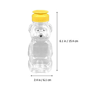 8 Oz Plastic Bear Honey Bottle Jars, Empty Honey Squeeze Bottle with Flip-top Lid for Storing and Dispensing, Yellow (NM003)