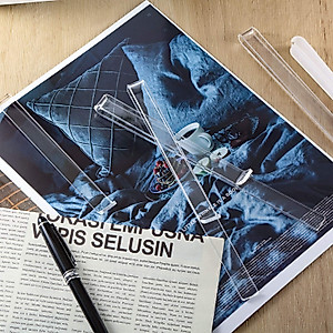 Yeshone Music Stand Clips Music Stand Page Holder Transparent Sheet Holder Clear Acrylic Music Read Clip for Wind for Musician Outdoor (6 Pieces)