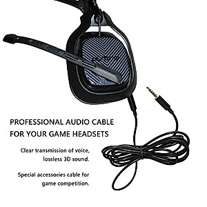 JAINTA A10 A40 Replacement Cable Compatible with for Astro A10 A40 A30 A50 Headsets Cord Lead Compatible with Xbox One Play Station 4 PS4 Headphone Audio Extension Cable 6.6 Feet