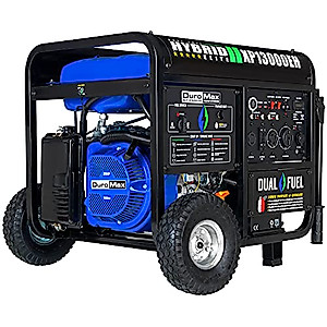 DuroMax XP13000EH Dual Fuel Portable Generator 13000 Watt Gas or Propane Powered Electric Start-Home Back Up, Blue/Gray
