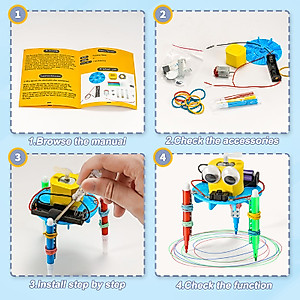 STEM Kits for Kids Age 8-10, STEM Robotics for Kids Age 8-12, Science Kits for Kids 5-7, STEM Toys for Boys Age 7 8 9 10 12 13 14 Girls Gifts, Robot Building Crafts Engineering Electric Motor Kit 6-8