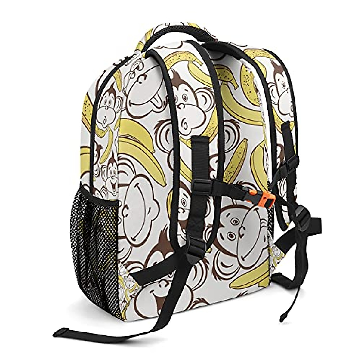 Cute Monkeys Banana Bag Backpack Personalized Name Waterproof for Boys Gift