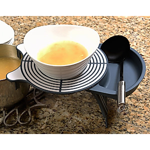 Set N Serve Kitchen Caddie, Adjustable Plating Stand with Detachable Spoon Rest (Extra Large)