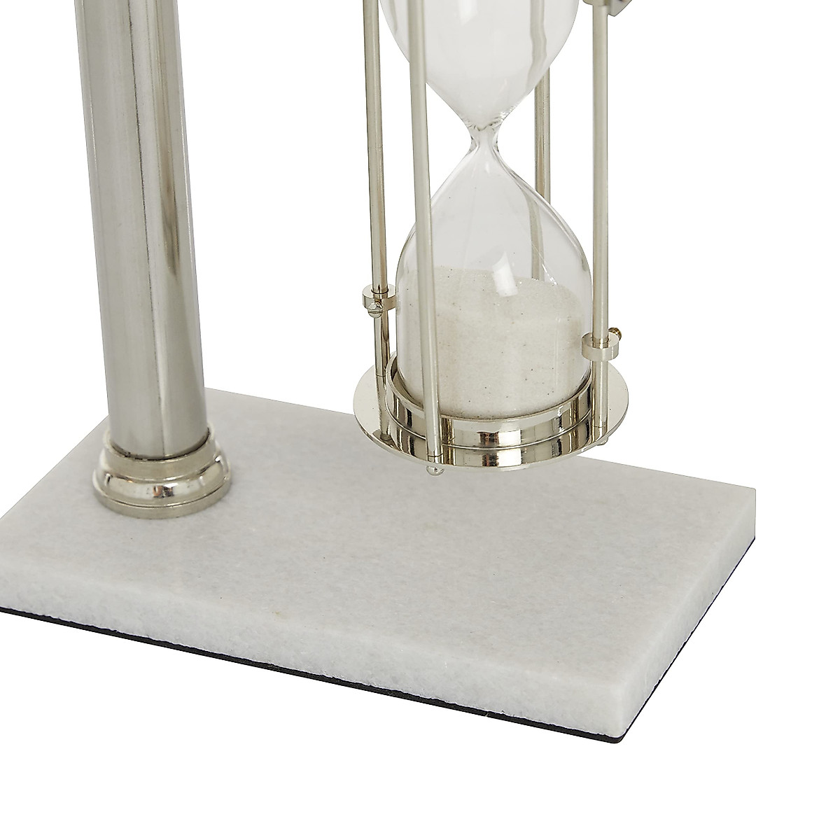 The Novogratz Brass Hourglass Sand Timer, 7" x 4" x 10", Silver