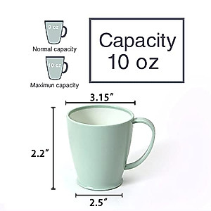 JGIRL coffee cup 6-piece set, plastic coffee cup set, 10 oz non-breakable plastic coffee cup, with handle, BPA-free, 3colors, reusable plastic cup (dishwasher safe)