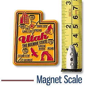 Utah Premium State Magnet by Classic Magnets, 1.9" x 2.3", Collectible Souvenirs Made in The USA