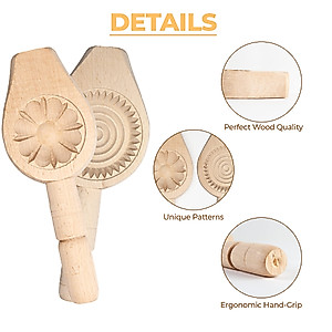 Onart Home - 2 Pack - Cookie Molds for Baking | Maamoul Molds Traditional Handmade | Biscuit Cake Pastry Cookie Cutter | Mid-Autumn Festival Practical Hand Pressed Cake Mold