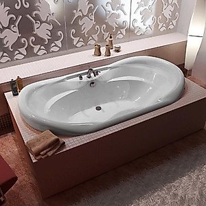 Antigua 70" x 41" Oval Bathtub Finish: White, Trim Finish: White, Pump Location: Left
