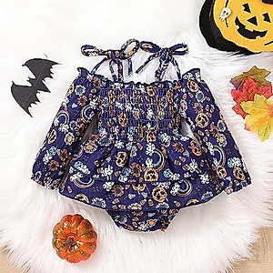 Newborn Baby Boy Girl 1st Halloween Outfit Oversized Waffle Knit Sweater Bodysuit Pullover Infant Halloween Onesie