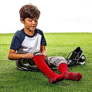 Franklin Sports Youth-Baseball + Softball Socks - Red-Baseball + Softball Knee Socks for Kids - Boys + Girls Tall Sports Socks - Youth Large