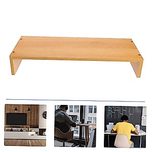 Gatuida Monitor Stand Monitor Height Raiser Bamboo Computer Monitor Riser Adjustable Computer Stand Desk Laptop Mount Desk Riser Shelf Computer Riser Stand Monitor Shelf Wooden Desktop