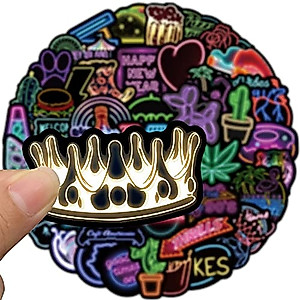 LAGOM DREAMBOAT Fashionable Cyberpunk Style Waterproof Stickers, Create Unique Looks- 50 Pieces per Pack