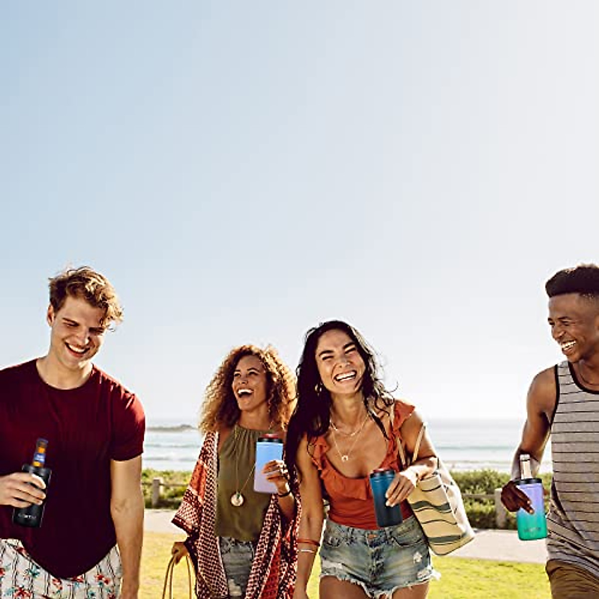 COKTIK 5 in 1 Insulated Can Cooler, Double Wall Slim Can Cooler for 12 oz Regular or Slim Cans & Beer Bottle