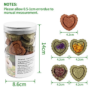 YAODHAOD 20PCS Bunny Chew Toys, Small Animal Natural Timothy Grass Cake Chew Molar Toys for Rabbits Bunnies Guinea Pigs Hamsters Gerbils and Other Small Animals Pet Treats Toys (Grass Biscuit)