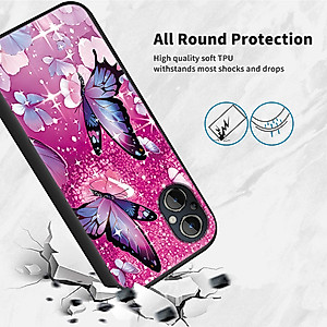 RYUITHDJP for Oneplus Nord N20 5g Phone Case 6.43" Butterflies Bling Design, Phone Case for Oneplus Nord N20 Case TPU Stylish Protective Cover