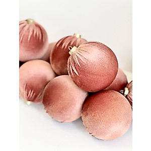 Terracotta Christmas Handmade Velvet Ornaments, Bulk Christmas Balls, Christmas Tree Bulbs, Christmas Decorations, Christmas Gift Idea, Set of 12