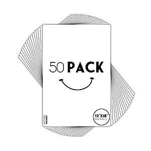 Golden State Art, 12x18 Picture Mat Matte Backerboards for Framing. Pack Contains 50 Backing Boards (White, 50 Pack)