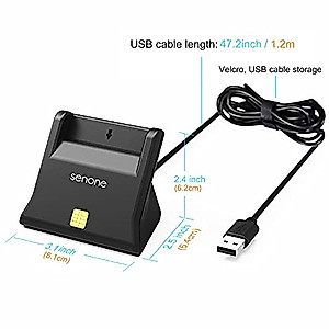 DOD Military USB Common Access CAC Smart Card Reader, Suitable for Military ID Card/IC Bank Chip Card Reader, Compatible with Windows, Mac OS and Linux.