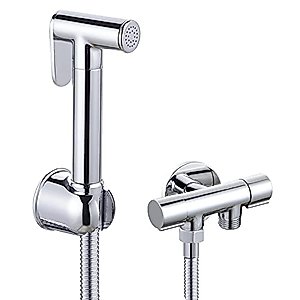 ZLOCYIVHE Hand Shower for Toilet Set Handheld Bidet Toilet Sprayer Toilet Sprayer for Cloth Diapers with Hose Cold Water Brass Chrome Toilet Bidet Sprayer kit