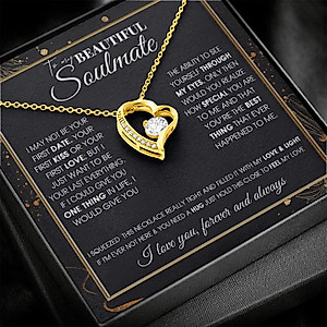 To My Wife Necklace, to My Future Wife Necklace, to My Soulmate Necklace For Girlfriend Forever Love Necklace (18k Yellow Gold Finish)