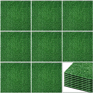 Nuanchu Artificial Turf Squares Dollhouse Grass Placemats Mat Patch Realistic Grass Rug Garden Grass for Pet Golf Table Centerpieces Indoor Outdoor Decoration(12 x 12 Inch, 8 Pieces)