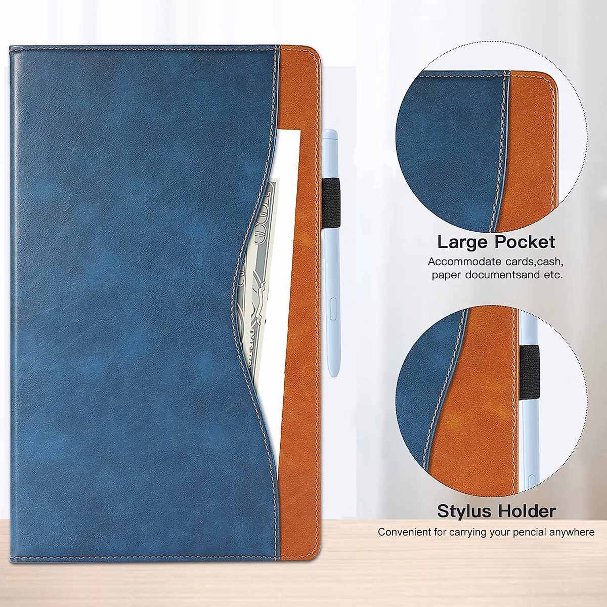 Case for Samsung Galaxy Tab A8 10.5'' 2022 Case SM-X200/X205/X207 Business PU Leather Cover Slim Lightweight Flip Stand Shell & cardholder Full Protective Case for Galaxy Tab A8 10.5 Tablet-Dark Blue