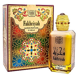 Naseem Fakhriyah Aqua Perfume Alcohol Free with composition of White Florals Oud Cedarwood Long Lasting Arabian Fragrance for Men Extrait de Parfum 3.4 Fl Oz