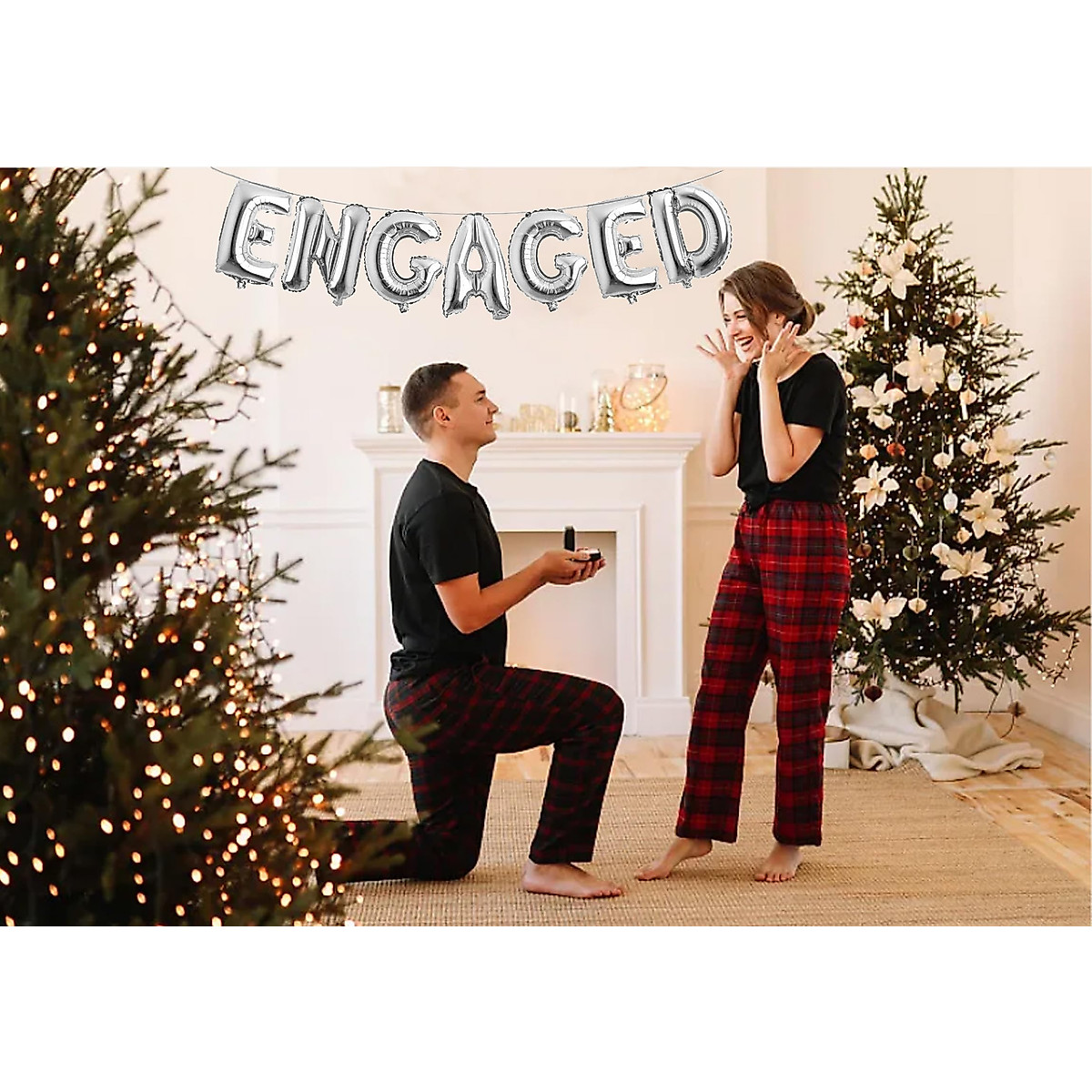 Engaged Silver Party Balloon 16Inch Engagement Aluminum Foil Letters Balloons for Woman Girls Bridal Shower Party Engagement Decorations Party Supplies