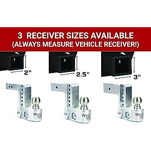 Adjustable Trailer Hitch, Adjustable Ball Mount, Truck Ball Hitch, Aluminum Trailer Tow Hitch w/Built in Scale for Anti Sway, 12,500 lbs GTW - Weigh Safe