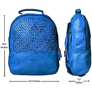 RUSTIC TOWN Leather Laptop Backpack for Women - Washed Leather Multipurpose Handbag, College Bookbag Camping Daypack Fashion Shoulder Travel Bag