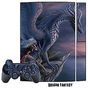 Mightyskins Protective Skin Decal Cover Sticker Compatible with Playstation 3 Console + Two PS3 Controllers - Dragon Fantasy