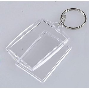 vipolish 25Pcs Acrylic Photo Frame Keyring Clear Blank DIY Photo Image Keychain Wallet Friendly Picture Frame Framework Key Buckle Ring for Women and Men Rectangle Shape