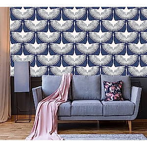 MOENMOAI Denim Blue Wallpaper Removable Self Adhesive Peel and Stick Wallpaper Contact Paper Waterproof Wallpaper for Cabinet Shelf Liner Wall Countertop Furniture Shelf Paper 17.71" x 196" DIY Decor