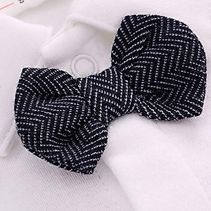 famuka Baby Boy Gentleman Romper Toddler Boys Formal Suit Party Dress One-Piece Wedding Tuxedo 0-24M (D, 0-3 Months)