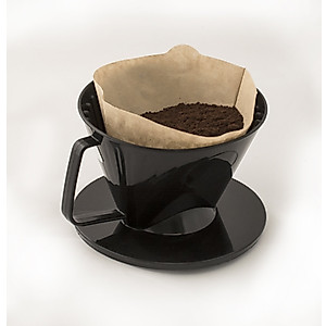 Fino Pour-Over Coffee Brewing Filter Cone, Number 1-Size, Black, Brews 1 to 2-Servings