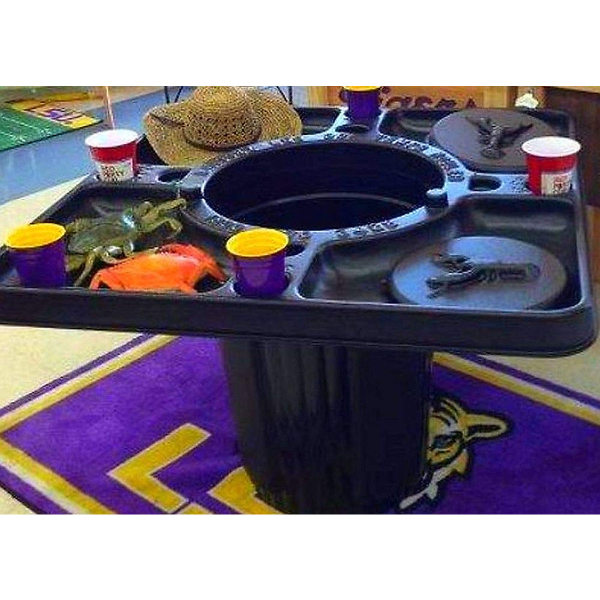 BayTec Crawfish Table - Plastic Barrel Table Top for BBQs or Seafood Boils