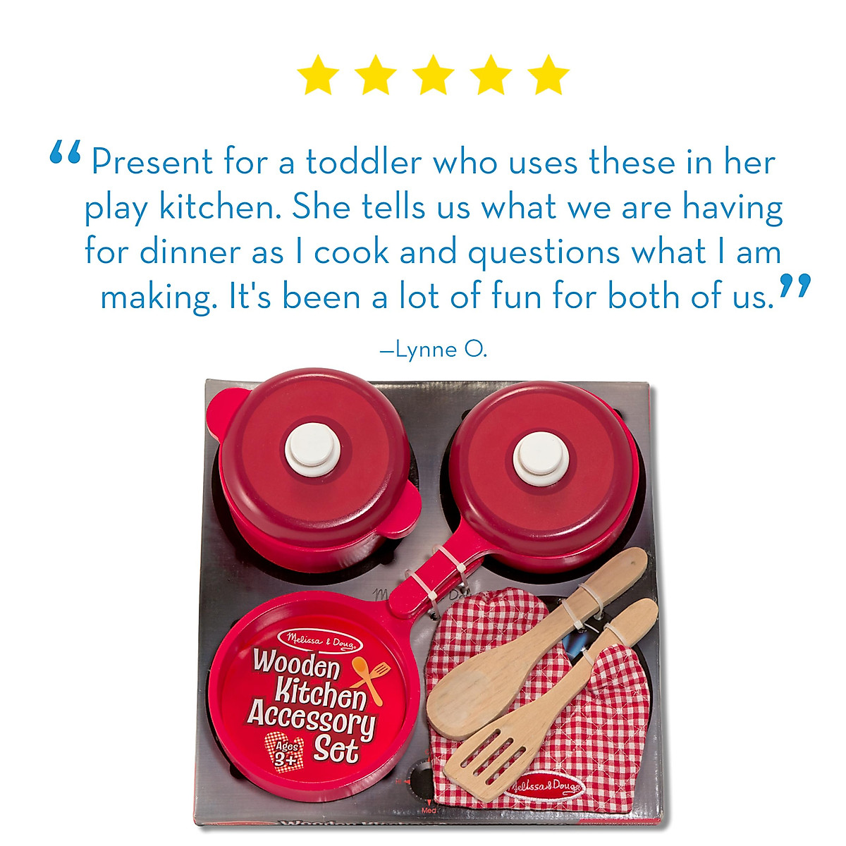 Melissa & Doug Deluxe Wooden Kitchen Accessory Set - Pots & Pans (8 pcs) , Green , H: 12 x W: 12 x D: 5