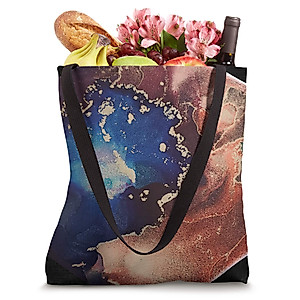Dusty Rose & Blue Modern Art Alcohol Ink Distressed Pattern Tote Bag
