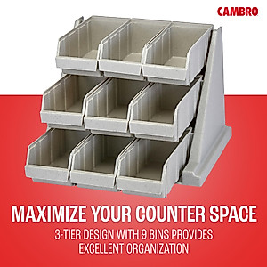 Cambro 9RS9480 Versa Speckled Gray 9-Bin Organizer Rack Case of 1