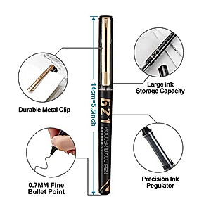 Comix Gel Pens, Black Ink, 0.7mm Medium Point, Rolling Ball Gel Pens,8 Count,Black Ink Smooth Writing for School Office Home